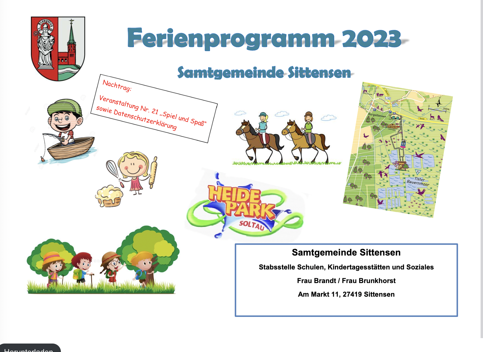 Ferienprogramm 2023 - Samtgemeinde Sittensen